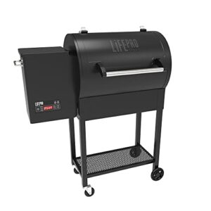 lifepro scsp760lp 510 square inch barrel precision wood pellet smoker grill with digital control, 2 grates for large cook surface