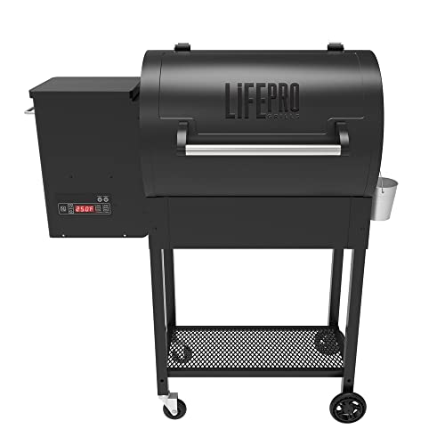 LifePro SCSP760LP 510 Square Inch Barrel Precision Wood Pellet Smoker Grill with Digital Control, 2 Grates for Large Cook Surface