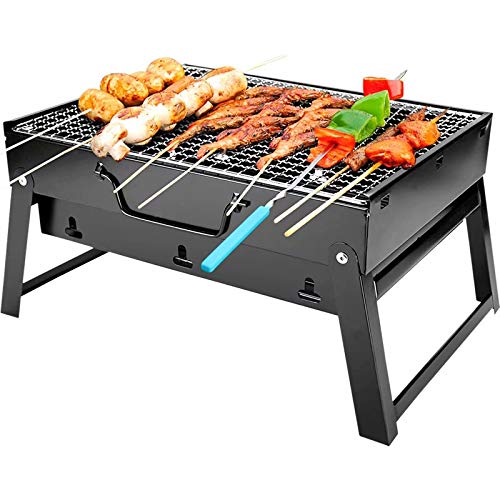 Charcoal Grill Barbecue Portable Grill, Stainless Steel Folding BBQ Grill Tabletop Outdoor Camping Picnic Burner