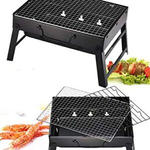 Charcoal Grill Barbecue Portable Grill, Stainless Steel Folding BBQ Grill Tabletop Outdoor Camping Picnic Burner