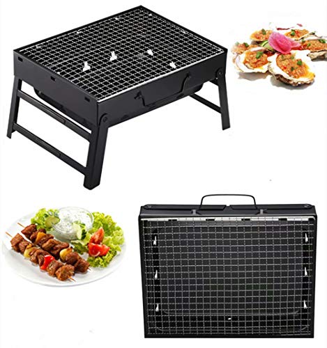 Charcoal Grill Barbecue Portable Grill, Stainless Steel Folding BBQ Grill Tabletop Outdoor Camping Picnic Burner