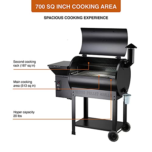 Z GRILLS 7002B Wood Pellet Grill & Electric Smoker BBQ Combo with Auto Temperature Control | 2021 Upgrade | 694 sq in Black