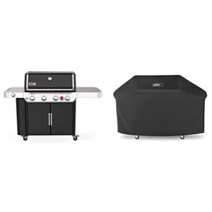 weber genesis e-435 gas grill, liquid propane, black, with cover