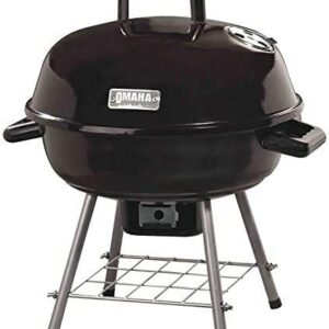 Duke Grills Omaha 14” Kettle Charcoal Grill - Portable Small Grill for BBQs, Camping, RV, Balcony, Boat - Sturdy Steel with Porcelain Finish - 156 square inch cooking surface