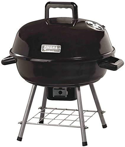 Duke Grills Omaha 14” Kettle Charcoal Grill - Portable Small Grill for BBQs, Camping, RV, Balcony, Boat - Sturdy Steel with Porcelain Finish - 156 square inch cooking surface