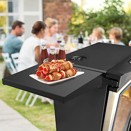 only fire Electric Smoker Side Shelf for Masterbuilt 30'' and 40''Digital Electric Smokers Grill - Add Extra Operation Space While Cooking, Black