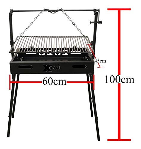 Portable Charcoal Grill, Steel Rods Style