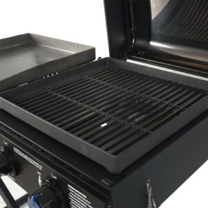 Razor Griddle Portable 4-Burner 40,000 BTU Gas Grill & Griddle Combo with 16" x 16" Cooking Surface Area, Foldable Cart & Steel Lid, Black