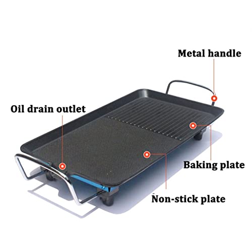 SLATIOM Non Stick Electric BBQ Grill Smokeless Barbecue Machine Adjustable Household Electric Grill Ovens Cooking Tools