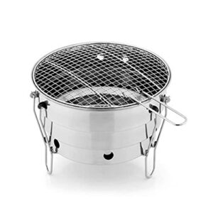 slatiom camping bbq equipment folding telescopic small oven outdoor round picnic grill portable grill