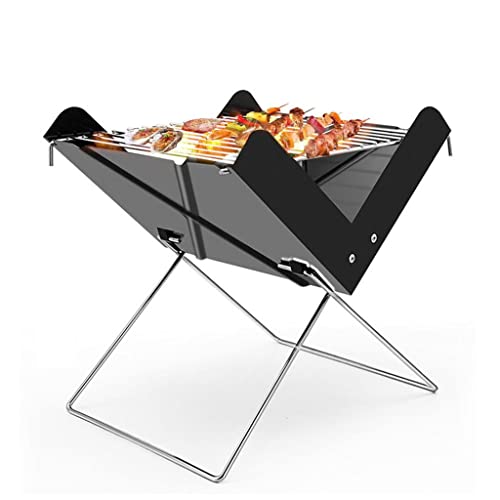 n/a Stainless Steel Grill X-Shaped Foldable BBQ Stove Portable Barbecue Oven Outdoor Camping Picnic Charcoal Carbon Baking Grill