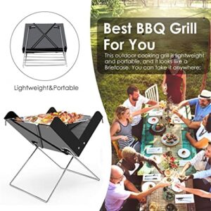 n/a Stainless Steel Grill X-Shaped Foldable BBQ Stove Portable Barbecue Oven Outdoor Camping Picnic Charcoal Carbon Baking Grill