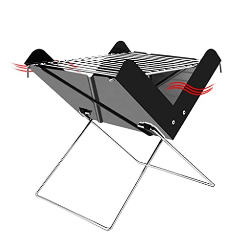 n/a Stainless Steel Grill X-Shaped Foldable BBQ Stove Portable Barbecue Oven Outdoor Camping Picnic Charcoal Carbon Baking Grill