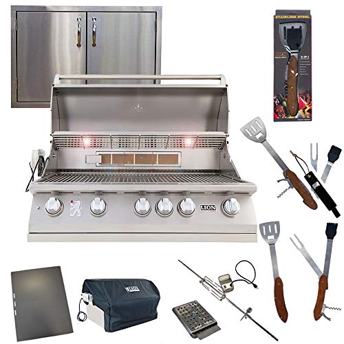 Lion Premium Grills 40-Inch Liquid Propane Grill L90000 with Made in USA BOB 30" Double Door Exclusive Best of Backyard Gourmet Package