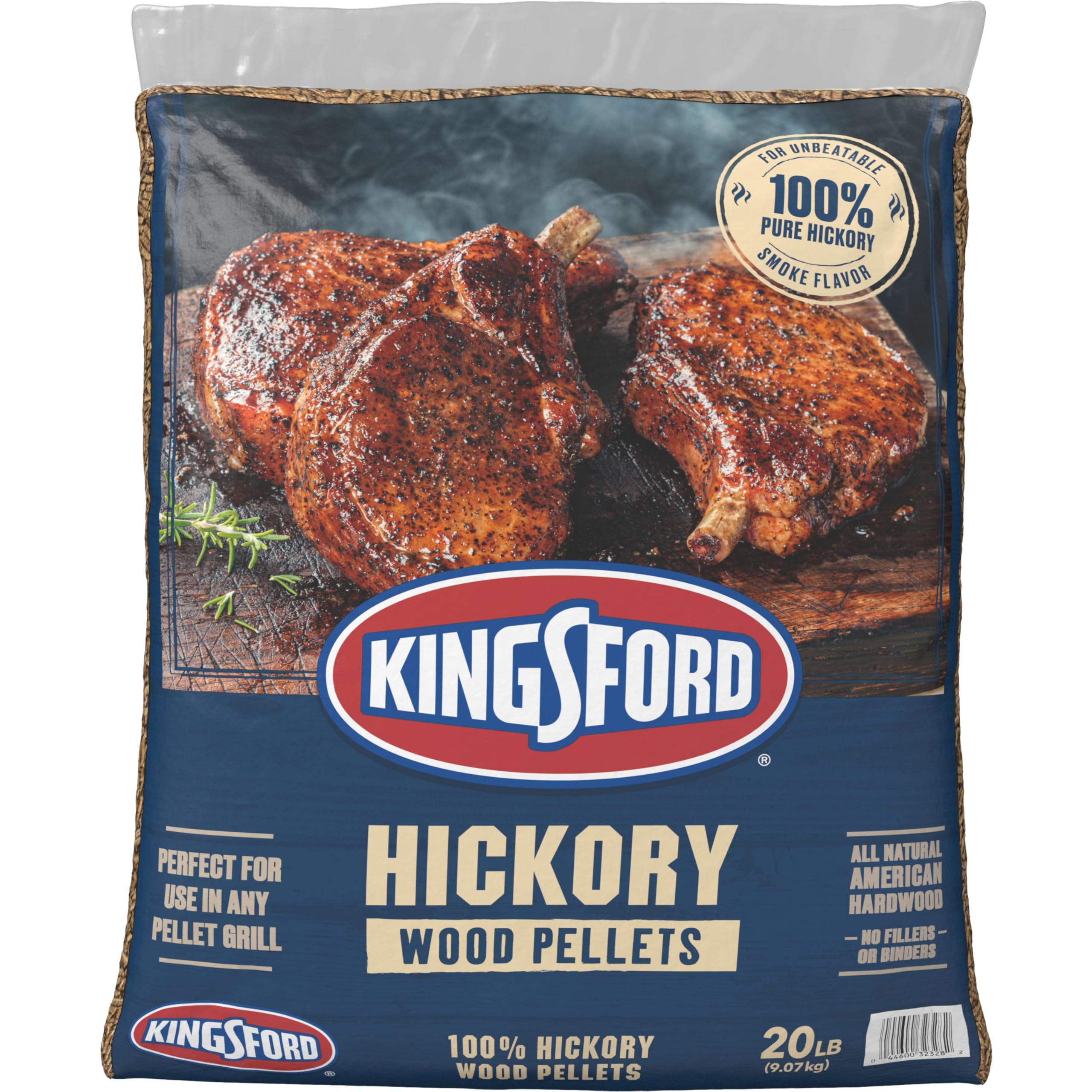 Kingsford 100% Hickory Wood Pellets, BBQ Pellets for Grilling 20 Pounds (Package May Vary)