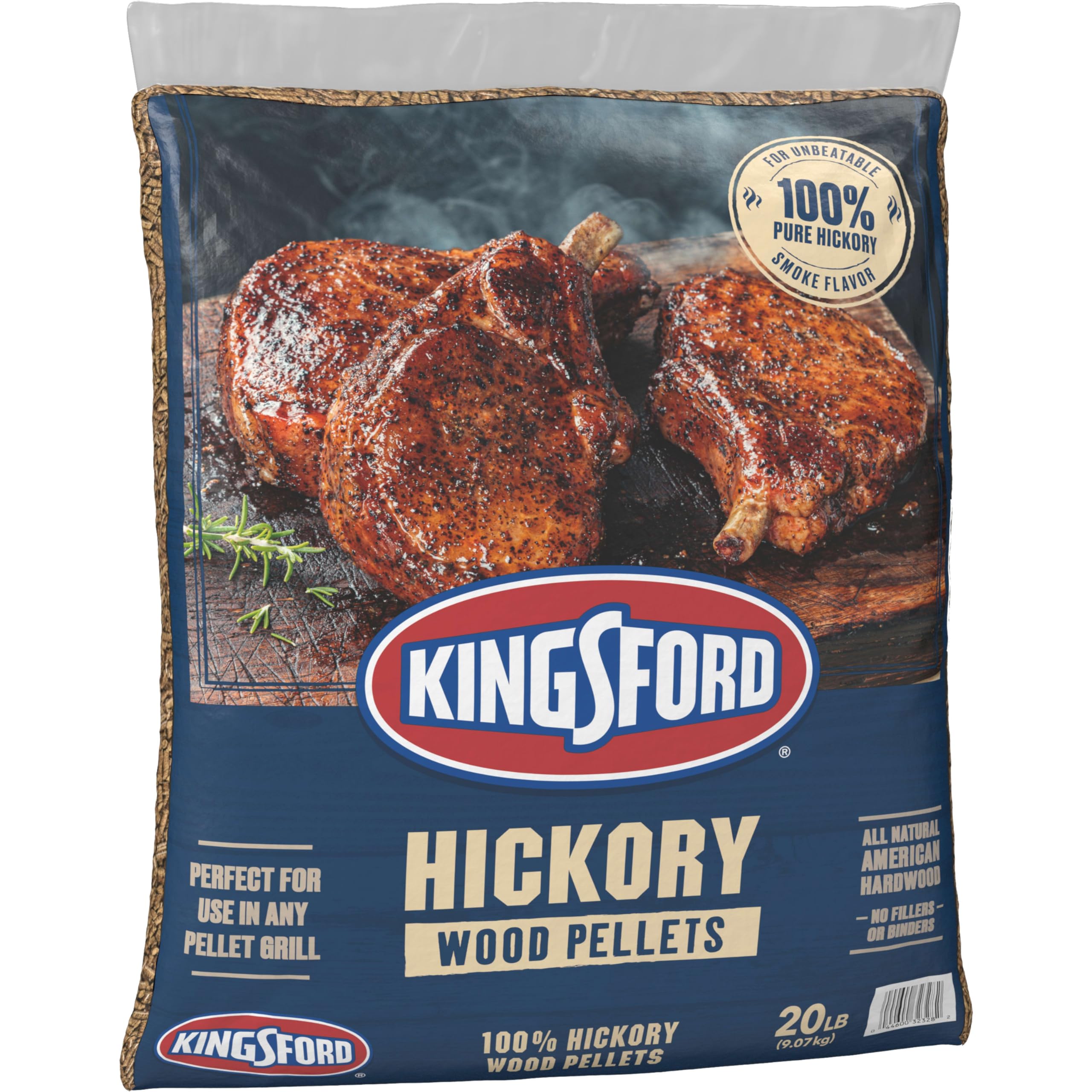 Kingsford 100% Hickory Wood Pellets, BBQ Pellets for Grilling 20 Pounds (Package May Vary)