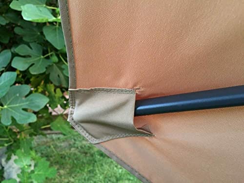 BELLRINO DECOR Replacement MEDIUM COFFEE/TAUPE STRONG & THICK Umbrella Canopy for 9ft 6 Ribs MEDIUM COFFEE/TAUPE (Canopy Only) (MEDIUM COFFEE 96)