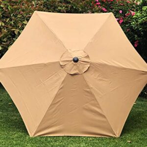 BELLRINO DECOR Replacement MEDIUM COFFEE/TAUPE STRONG & THICK Umbrella Canopy for 9ft 6 Ribs MEDIUM COFFEE/TAUPE (Canopy Only) (MEDIUM COFFEE 96)