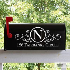 personalized mailbox numbers - street address vinyl decal - custom decorative numbering street name house number gift e-004a - back40life