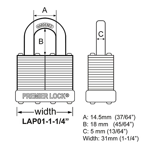 Grip Tight Tools Laminated Padlock, 1-1/4-Inch,Sliver