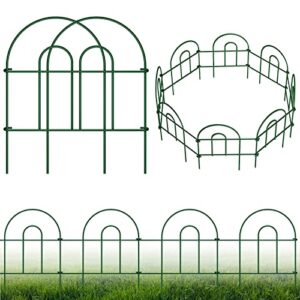 amagabeli garden & home 35 panels decorative garden fence 50ft (l)x 18in(h) rustproof green iron landscape folding garden fencing panel border edge edging patio flower bed animal barrier for dog