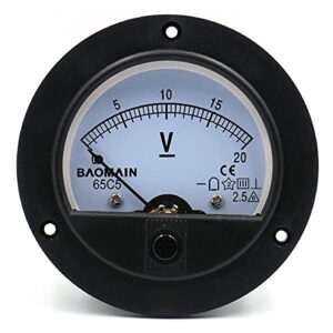 baomain 65c5 analogue panel meter volt voltage gauge analog voltmeter dc 0-20 v