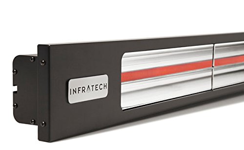 Infratech SL Series Model SL1624BL Slimline Black Shadow 29-1/2" Single Element 1,600 Watt 240 Volt Quartz Heater with Matte Black Housing