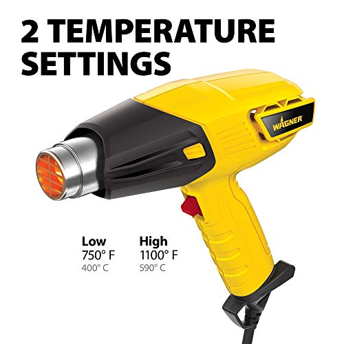 Wagner Spraytech 0503059 FURNO 300 Heat Gun, Dual Temp 750ᵒF & 1100ᵒF Heat Settings, Electric Heat Gun for Paint Removal, Bending PVC, Crafts and More