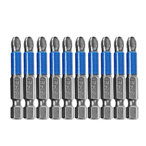 autotoolhome 10pcs hex magnetic anti slip impact screwdriver bit set phillips ph3 2" power tool