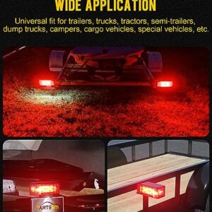 Partsam 12V LED Submersible Low Profile Rectangular Trailer Lights, Waterproof LED Combination Trailer Tail Light Kit Stop Brake License Plate Turn Running Lights Sealed for Boat Trailer Lights Truck