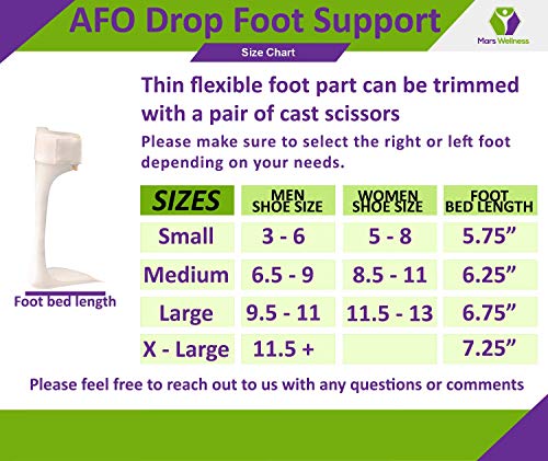 MARS WELLNESS Ankle Foot Orthosis Support - AFO - Drop Foot Support Splint Left, Large