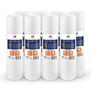 aquaboon 1 micron 20" x 4.5" sediment water filter replacement cartridge | whole house sediment filtration | compatible with ap810-2, fpmb-bb5-20, p5-20bb, fp25b, 155358-43, 8 pack