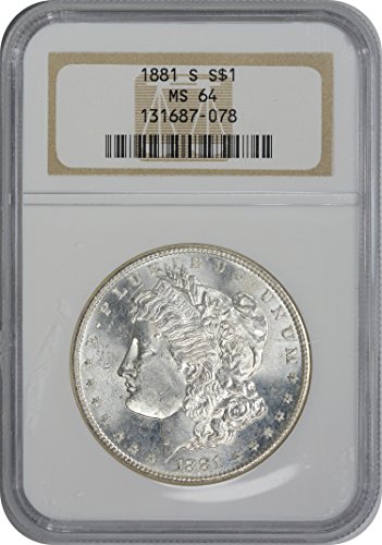 1881-S Morgan Silver Dollar, MS64, NGC