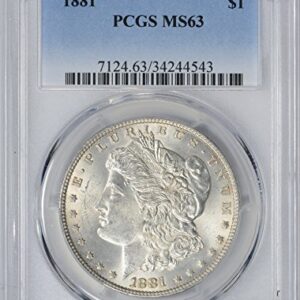 1881-P Morgan Silver Dollar, MS63, PCGS