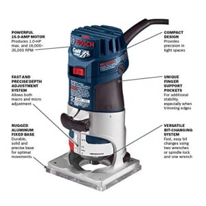 BOSCH PR20EVS Router Tool, Colt 1-Horsepower 5.6 Amp Electronic Variable-Speed Palm Router