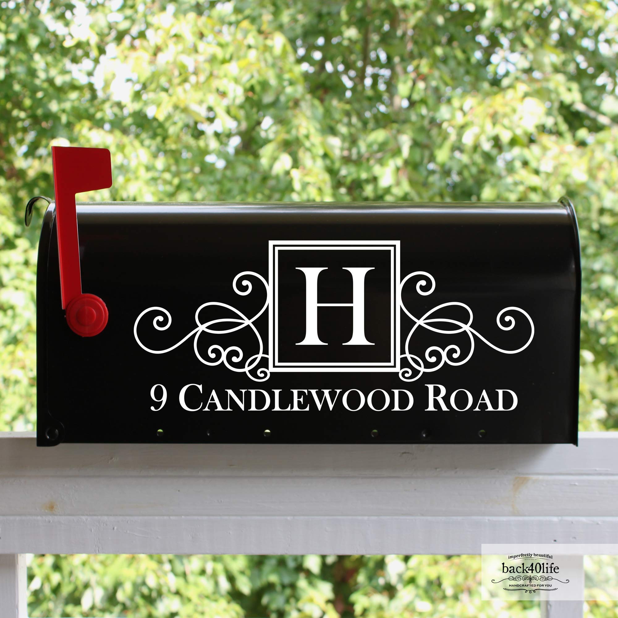 Personalized Mailbox Numbers - Street Address Vinyl Decal - Custom Decorative Numbering Street Name House Number Gift 3DY - Back40Life (E-004b)