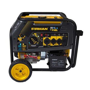 firman h08051 dual fuel portable generator, 10,000-watts power generator with electric start, 12 hours of run time, 439cc engine, versatile and durable generator