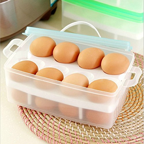 Plastic Portable Two Layer Egg Storage Box Dual Layer Egg Crisper Container