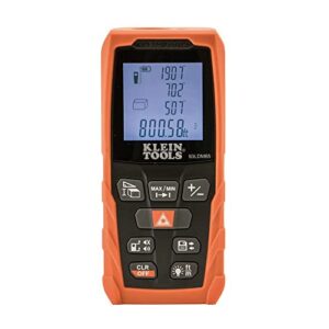 klein tools 93ldm65 laser distance measure 98-foot, digital backlit lcd, distance, area, volume, pythagorean