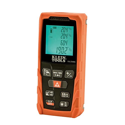 Klein Tools 93LDM65 Laser Distance Measure 98-Foot, Digital Backlit LCD, Distance, Area, Volume, Pythagorean