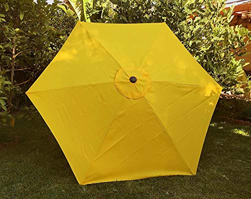 BELLRINO DECOR Replacement Yellow Strong & Thick Umbrella Canopy for 9ft 6 Ribs Yellow (Canopy Only)