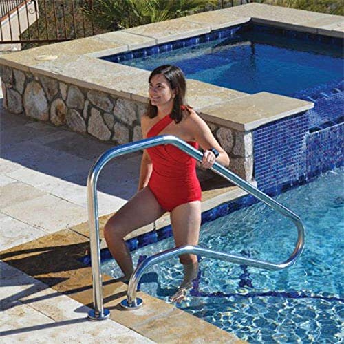 Inter-Fab D5D049 5 Bend Deck Mounted Swimming Pool Stair Rail