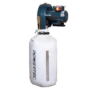 powertec dc5370 wall mounted dust collector with 2.5 micron filter bag | 537 cfm