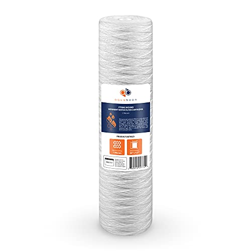 Aquaboon 1 Micron 20" ч 4.5" String Wound Sediment Water Filter Cartridge | Whole House Sediment Filtration | Compatible with PC40-20, WP1BB20P, 355222-45, WPP-45200-01, WPP-45200-01, 84650, 1-Pack