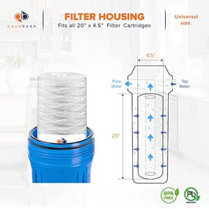 Aquaboon 1 Micron 20" ч 4.5" String Wound Sediment Water Filter Cartridge | Whole House Sediment Filtration | Compatible with PC40-20, WP1BB20P, 355222-45, WPP-45200-01, WPP-45200-01, 84650, 1-Pack