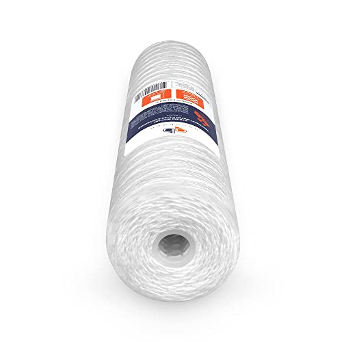 Aquaboon 1 Micron 20" x 4.5" String Wound Sediment Water Filter Cartridge | Whole House Sediment Filtration | Compatible with PC40-20, WP1BB20P, 355222-45, WPP-45200-01, WPP-45200-01, 84650, 4-Pack