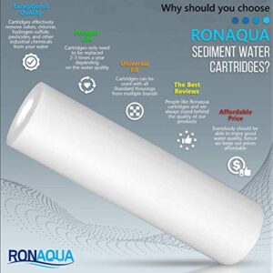 5 Micron Sediment Water Filter Cartridge 10"x 2.5", Four Layers of Filtration, Removes Sand, Dirt, Silt, Rust, Made from Polypropylene for any RO Units or Whole House Water Filtration Systems 6 Pack