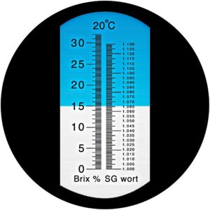 Anpro Brix Refractometer with ATC,Refractometer for win Moisture, Brix and Baume,Dual Scale-Specific Gravity 1.000-1.130 and Brix 0-32%, for Wine Making,Beer Brewing,Maple Syrup,Molasses