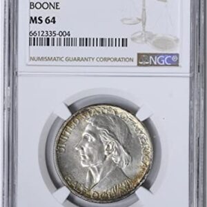 1937 P Boone Commemorative Silver Half NGC MS64