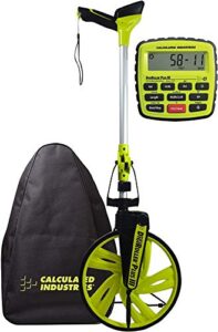 calculated industries #6575 digiroller plus iii 12.5 inch estimators electronic distance measuring wheel with large backlit digital display; measure in feet, inches, meters, yards; free carrying pack